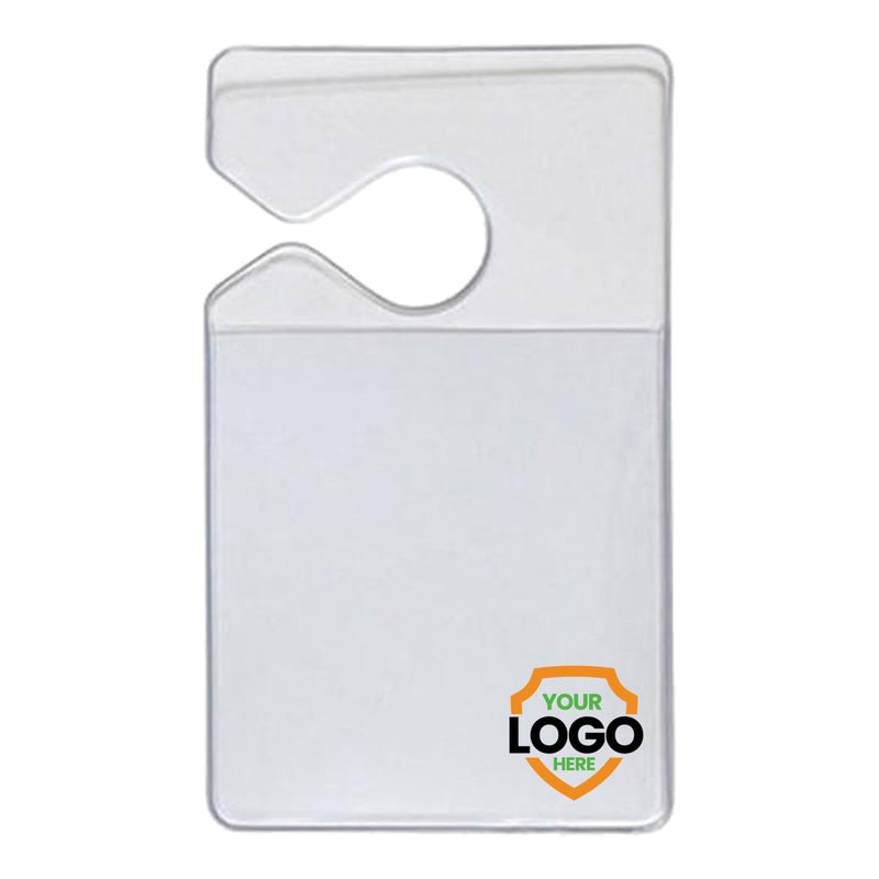 Custom Clear Rigid Vinyl Vertical Vehicle Parking Pass Hang Tag Holder ...