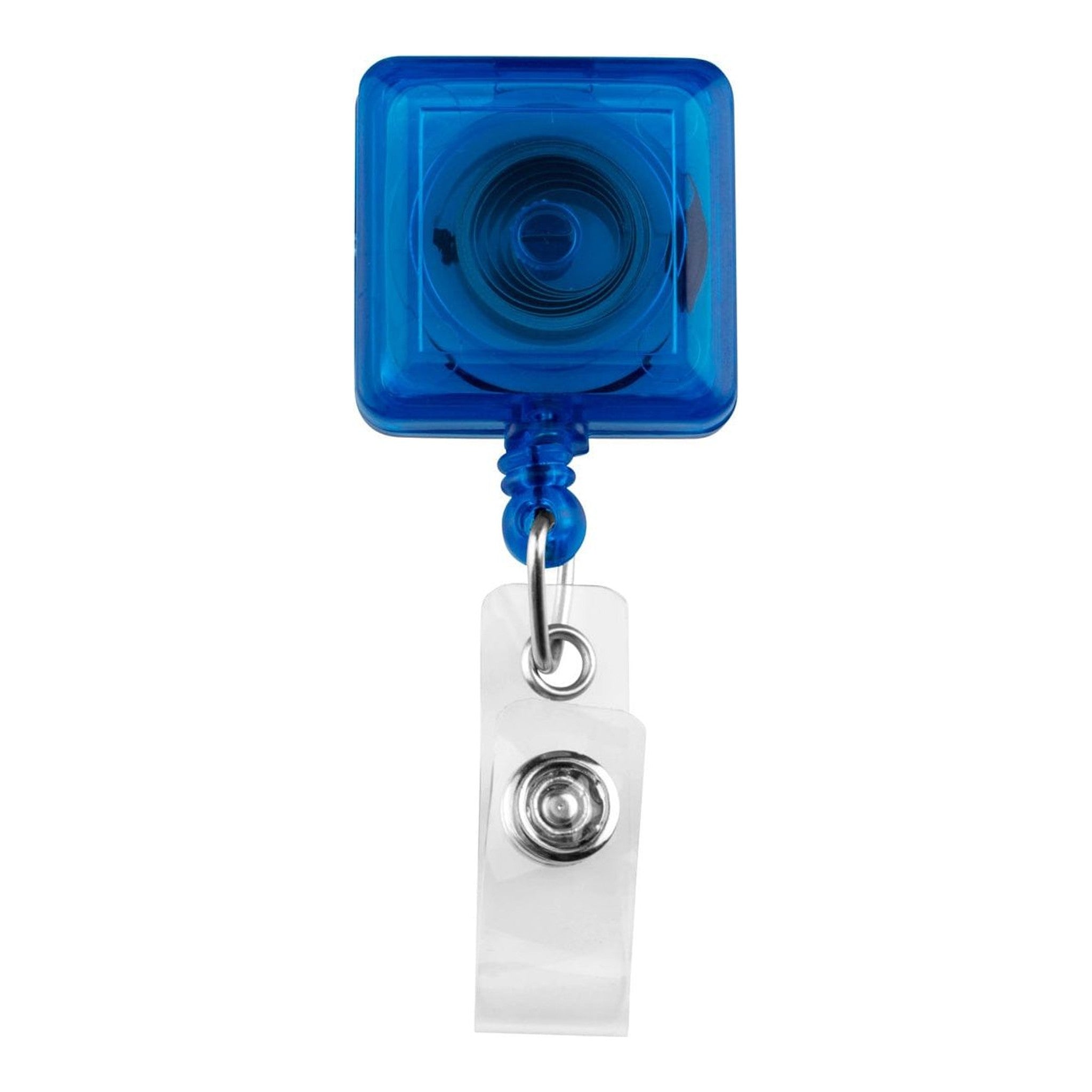 Translucent Blue Square Badge Reel with Belt Clip (2120-3862 ...