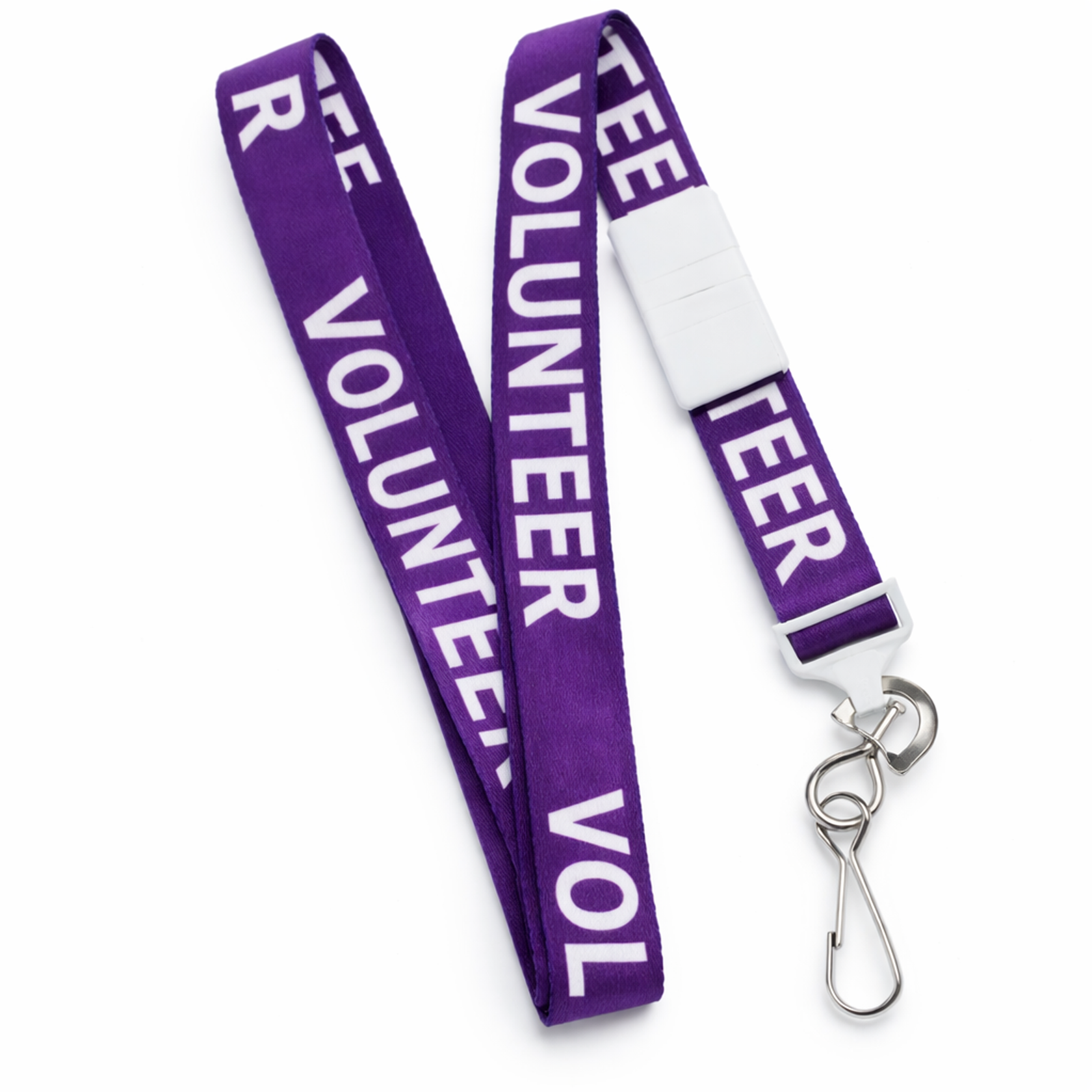 Purple "Volunteer" Imprinted Lanyard W/ Swivel Hook 2138-5230 and more ...