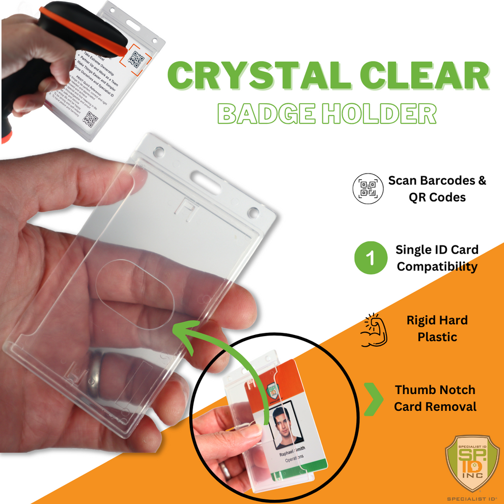 Crystal Clear Vertical Badge Holder (726-CSN) – SpecialistID.com