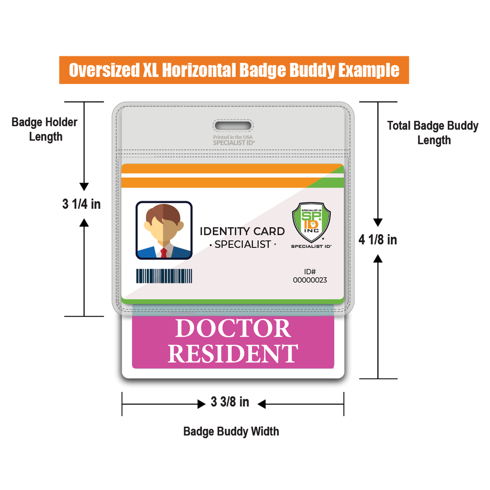 Doctor Resident XL Badge Buddy - Horizontal | Specialist ID – Blue ...