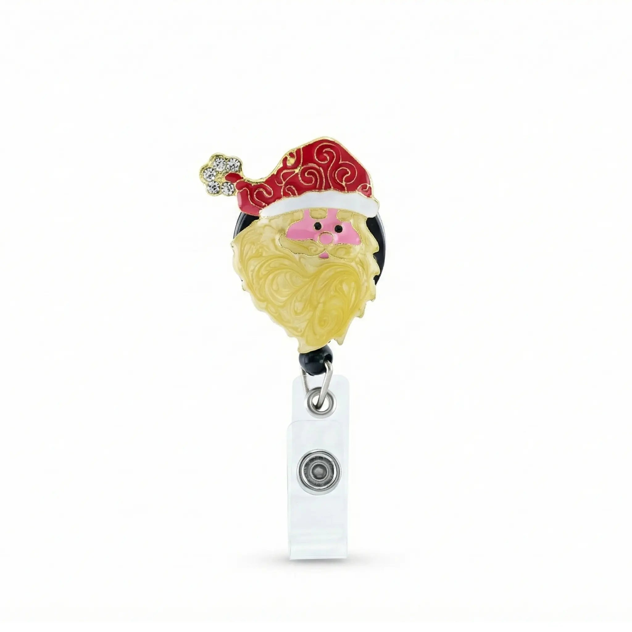 Santa Claus Holiday Badge Reel – Cute Festive ID Holder for Work ...