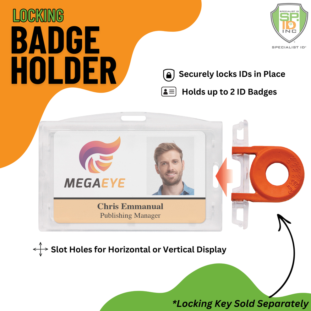Locking Horizontal Rigid Card Holder 3.38x2.13 (1840-6610 ...