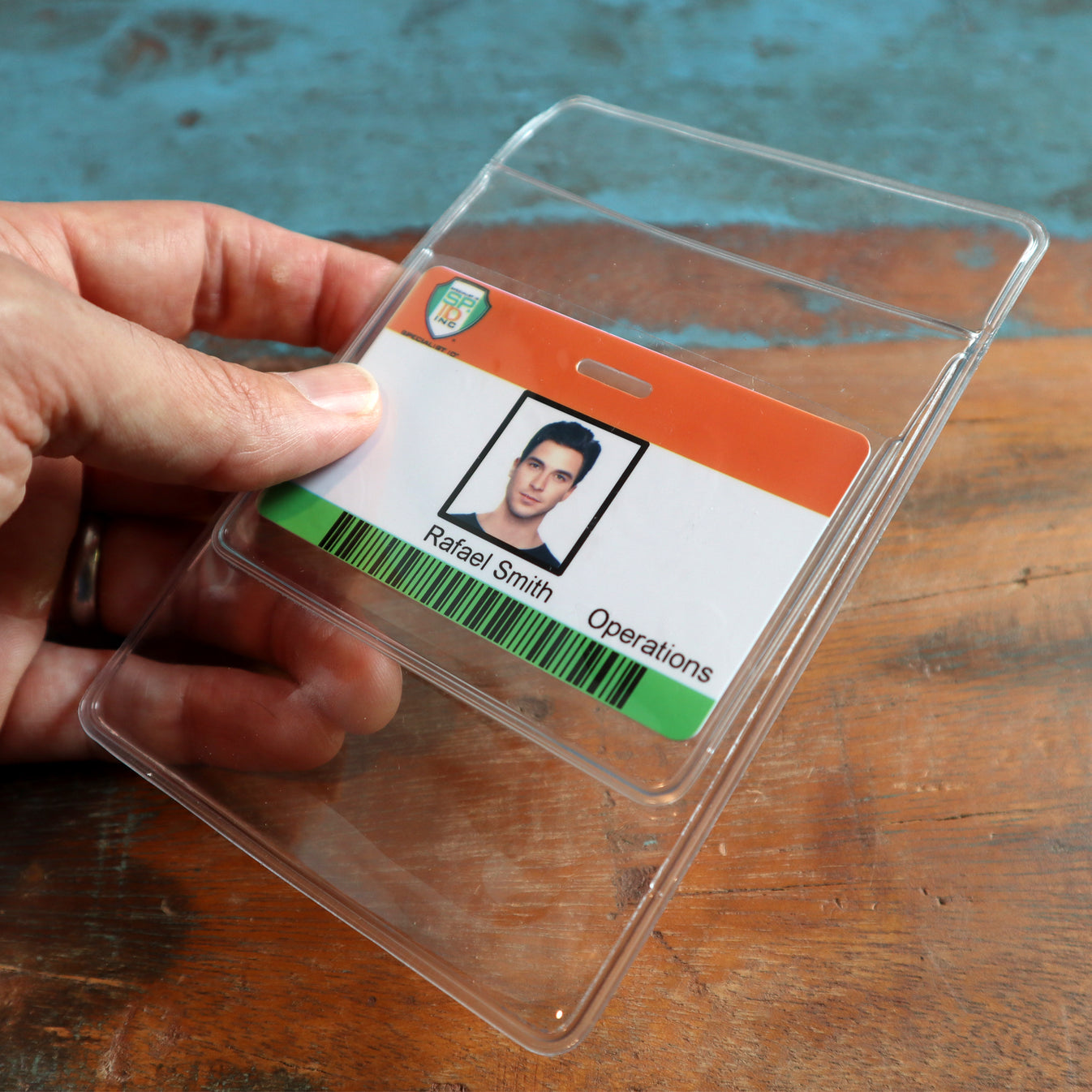 Vinyl Pocket Protector with ID Badge Window Horizontal Vertical (PPL63X ...