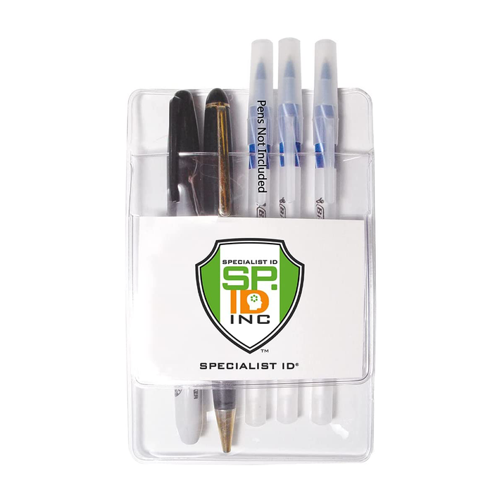 Vinyl Pocket Protector with ID Badge Window Horizontal Vertical (PPL63X ...