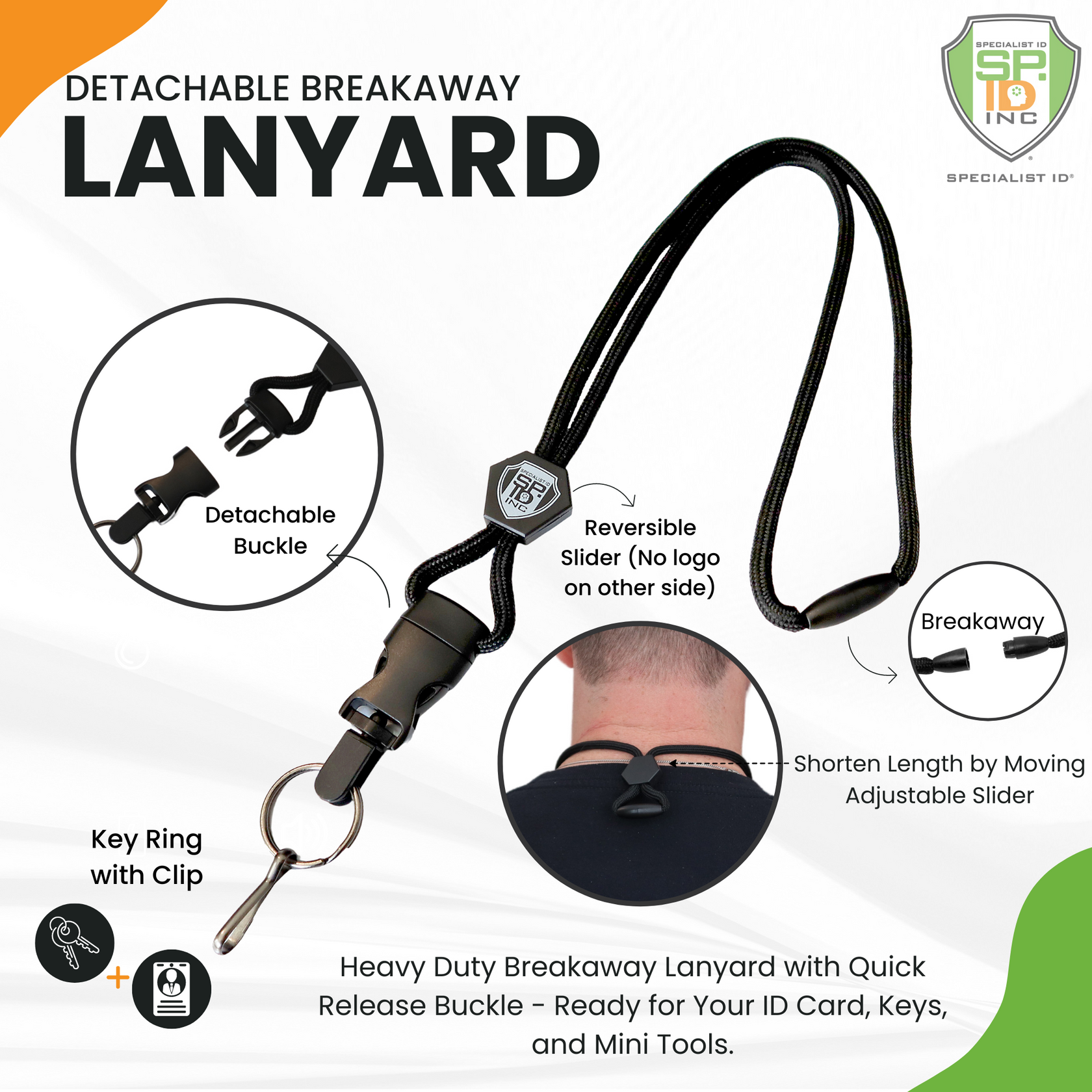 Heavy Duty Breakaway Lanyard for ID Badges & Keys - Detachable ...