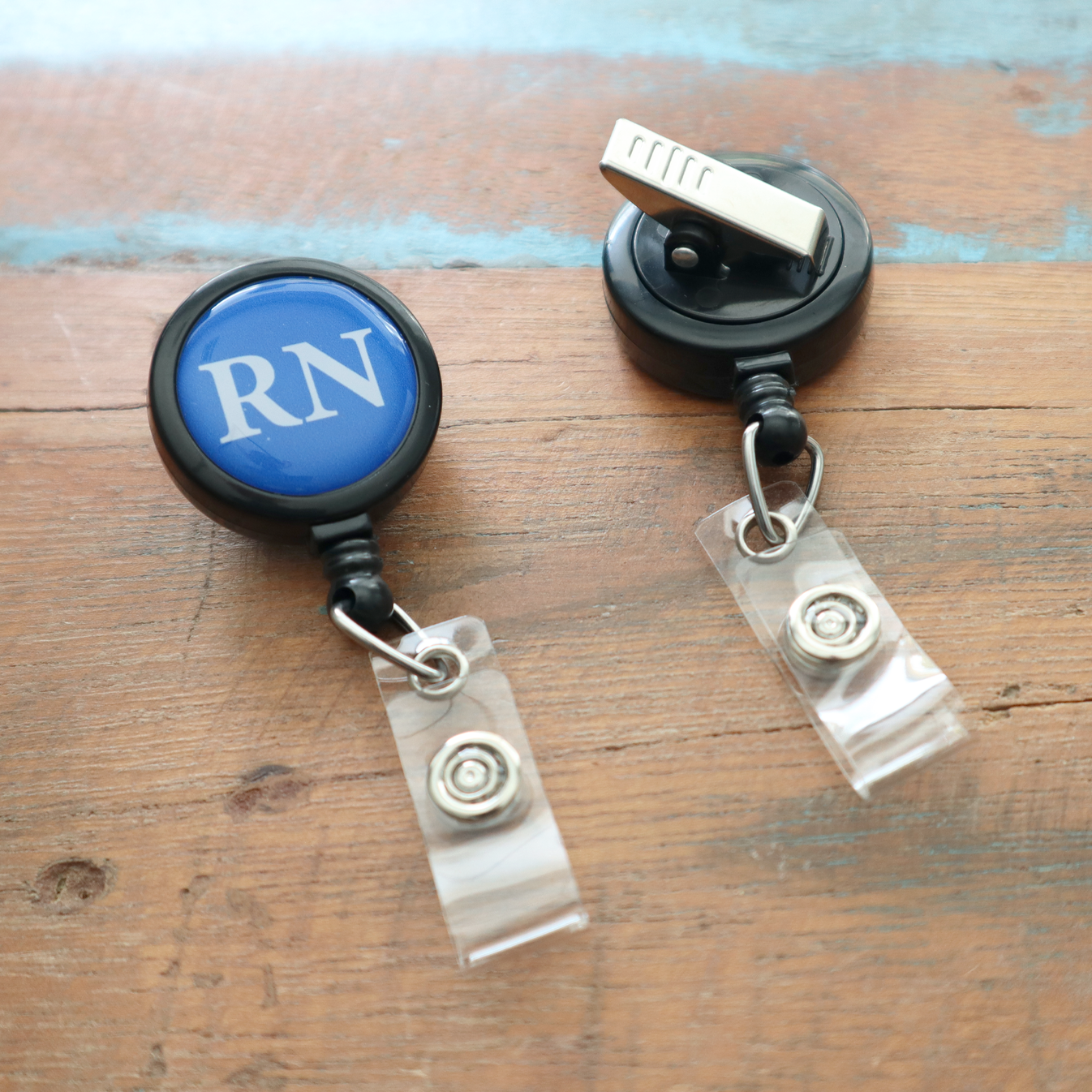 RN Badge Buddy Reel with 1 Inch Dome Label RN Title and Swivel Spring ...