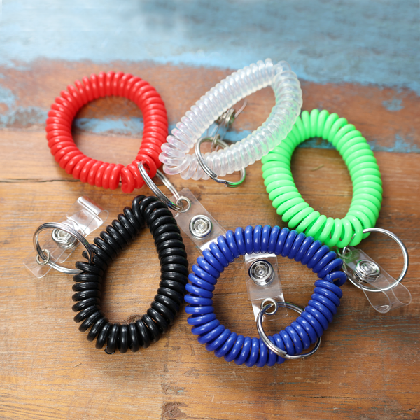 Wrist Coil Key Chain with ID Badge Clip (2140-620X) – Green ...