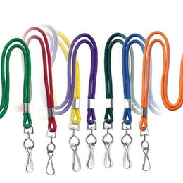 Black Round 1/8" (3 Mm) Standard Lanyard With Nickel Plated Steel ...