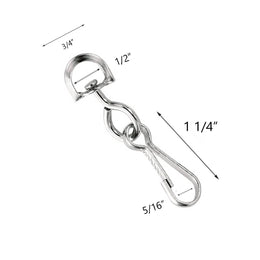 Premium Metal Swivel J Hook Clips with 1/2 Inch D Ring - Great for DIY ...