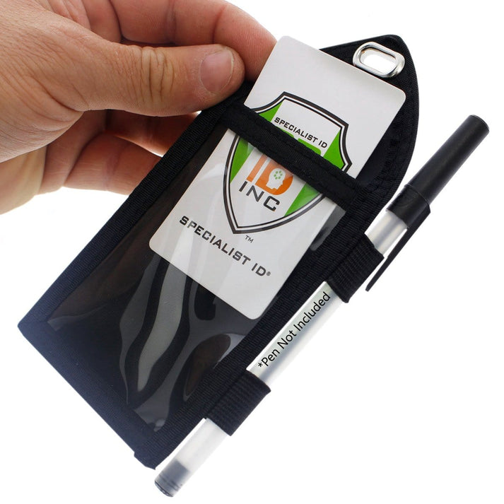 Two-Pocket Credential Wallet with Pen Holder (CW-2-BLK) – SpecialistID.com