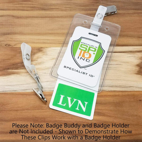 Dual ID Strap Clip for Holding Two ID Badges or Badge Buddy and ID ...