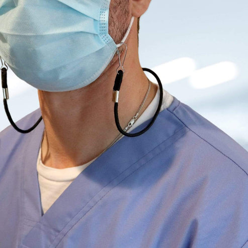 Adjustable Length Face Mask Lanyard and More at SpecialistID.com – Black
