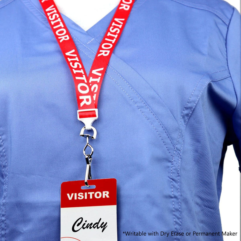 Visitor Badges with Lanyard - Secure Guest ID Passes for Events and ...